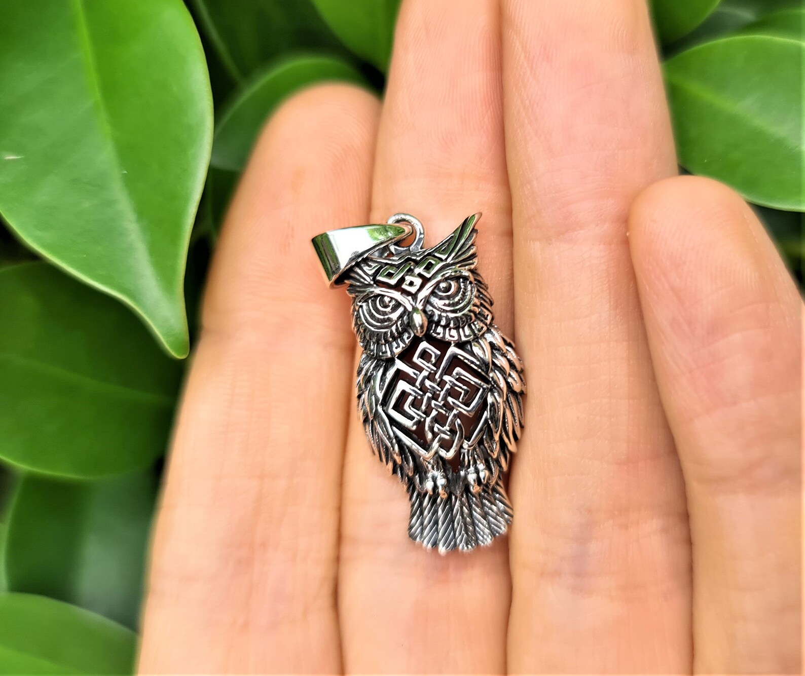 Wise Owl Pendant STERLING SILVER 925 Owl of Athena Symbol of Wisdom ...