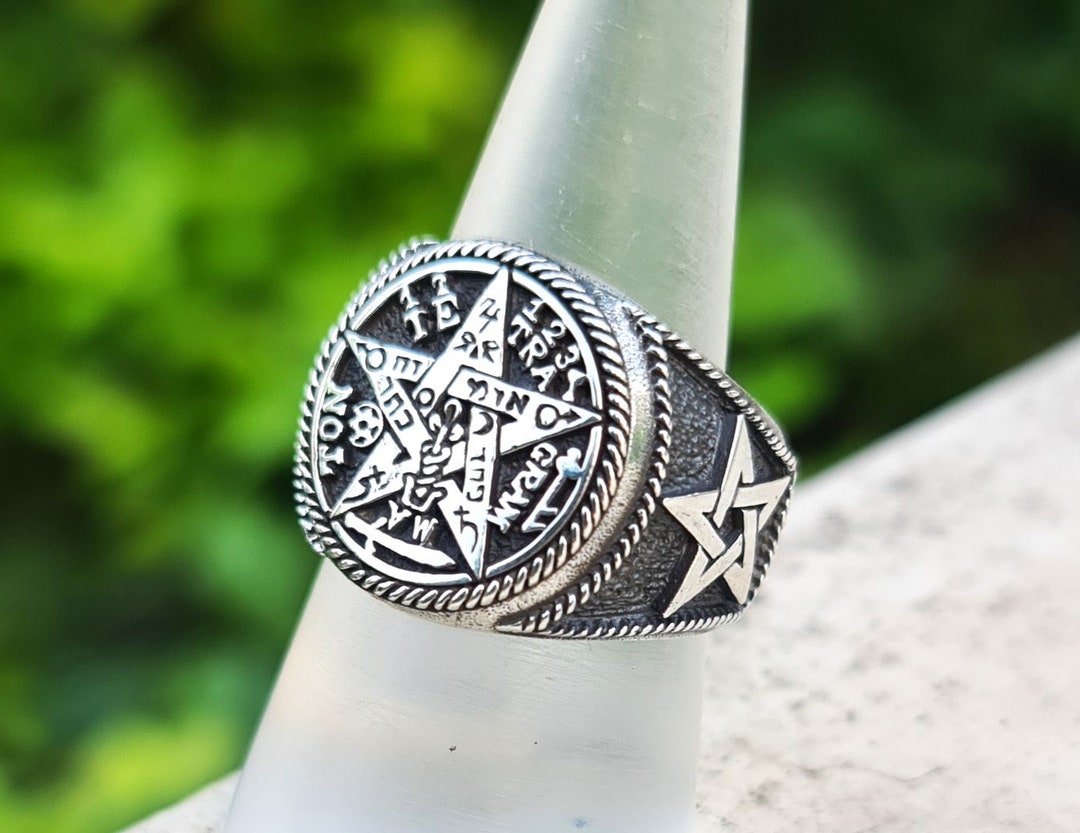 Tetragrammaton Ring 925 Sterling Silver Kabbalah Pentagram - Etsy