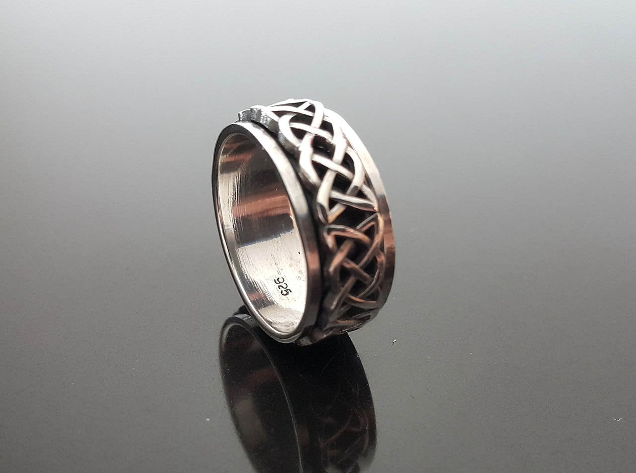 Spinner Ring 925 STERLING SILVER Celtic Infinity Knot Spinner - Etsy