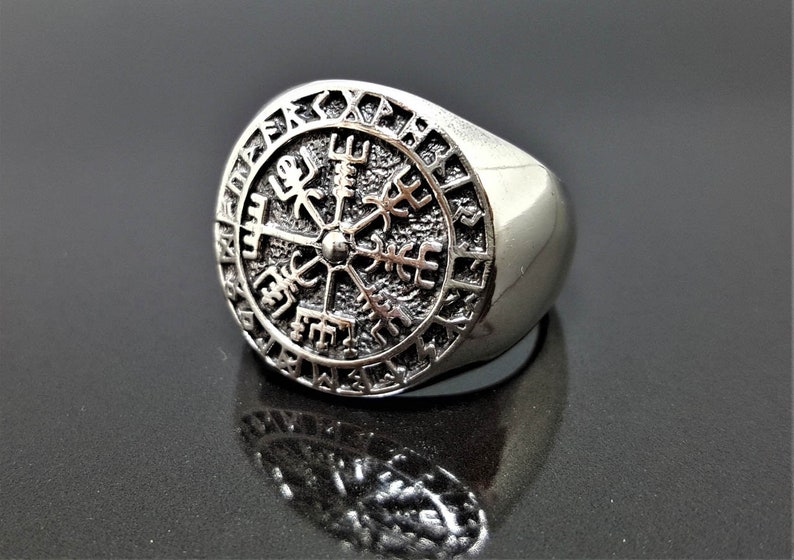 Vegvisir Ring 925 Sterling Silver Icelandic Magical Stave - Etsy