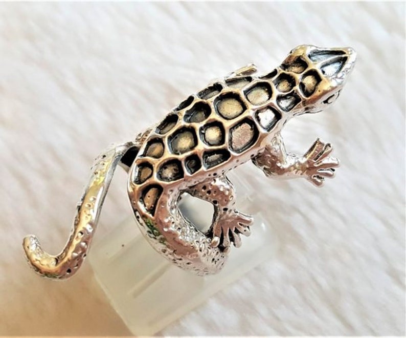 Lizard Ring STERLING SILVER 925 Spotted Gecko Lizard Handmade - Etsy