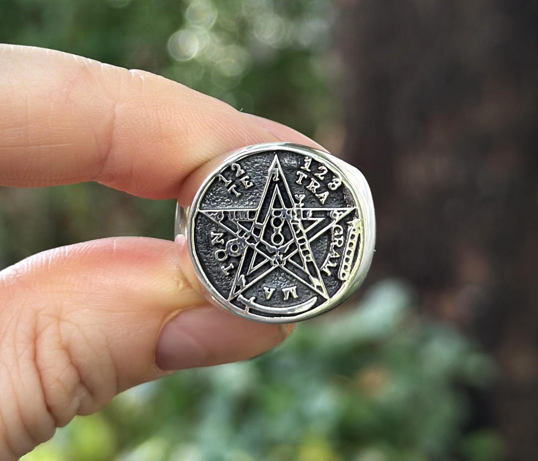 Tetragrammaton Ring 925 Sterling Silver Sacred Name of God Solomon Seal ...
