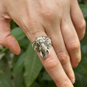 Elephant Ring STERLING SILVER 925 Big Tusks Exclusive Unique Design ...