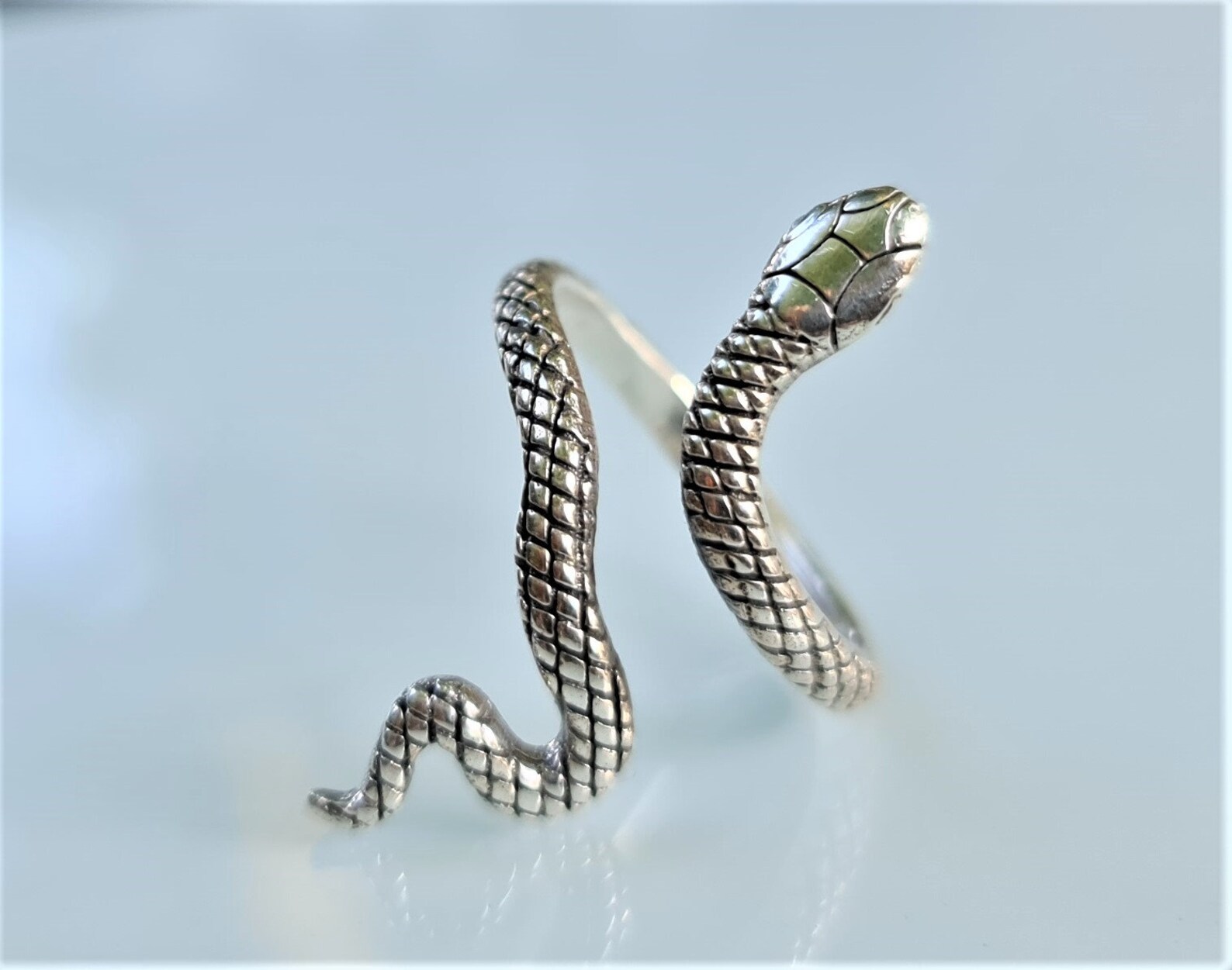 Snake Ring 925 Sterling Silver Kundalini Swirl Occult Sacred Symbol ...