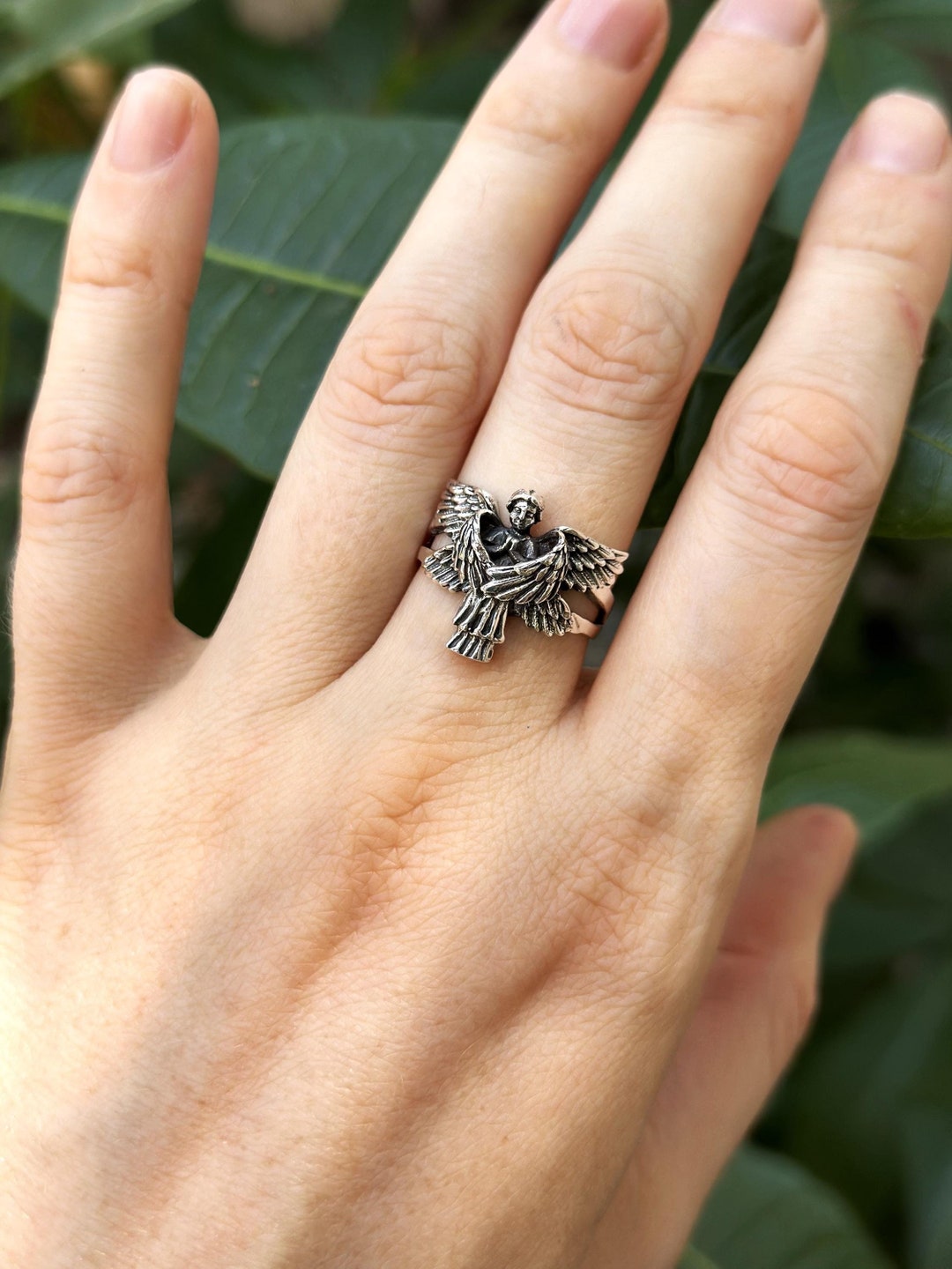 Cherub Ring 925 STERLING SILVER Angel Ring Celestial Guardian Angel ...