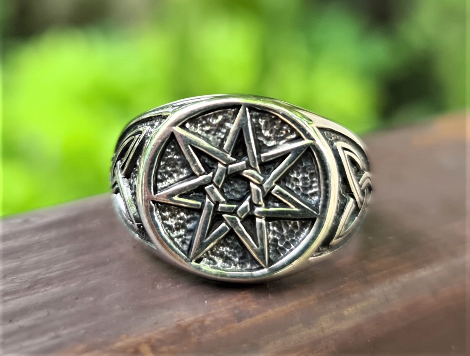 Heptagram Ring STERLING SILVER 925 Elven Star Faery Star Seven Pointed ...