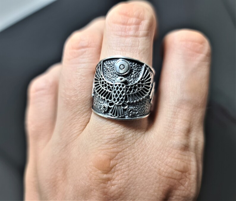 God Ra Ring STERLING SILVER 925 the Egyptian Diety Sun God Ra in the ...