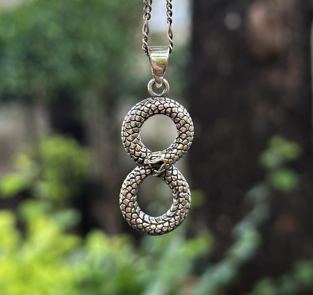 Ouroboros Pendant STERLING SILVER 925 Infinity Serpent Sacred Ancient ...
