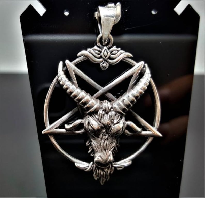 Baphomet Pendant STERLING SILVER 925 Pentagram Wicca Occult - Etsy