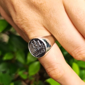 Sailboat Ring 925 Sterling Silver Sailing Ship Nautical Symbol Sailor ...