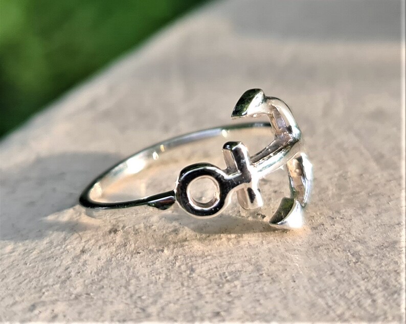 ANCHOR Ring STERLING SILVER 925 Nautical Mariners Anchor Cross - Etsy