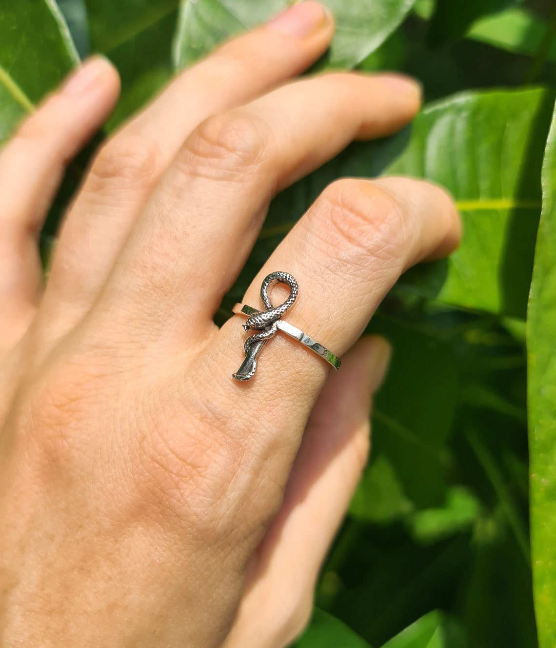 Egyptian Ankh Snake Ring STERLING SILVER 925 Cross Key of Life - Etsy