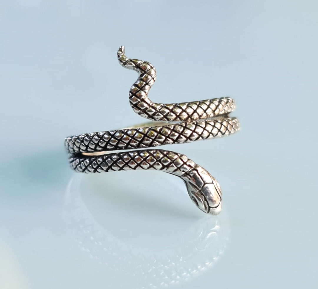 Snake Ring 925 Sterling Silver Kundalini Swirl Occult Sacred Symbol ...