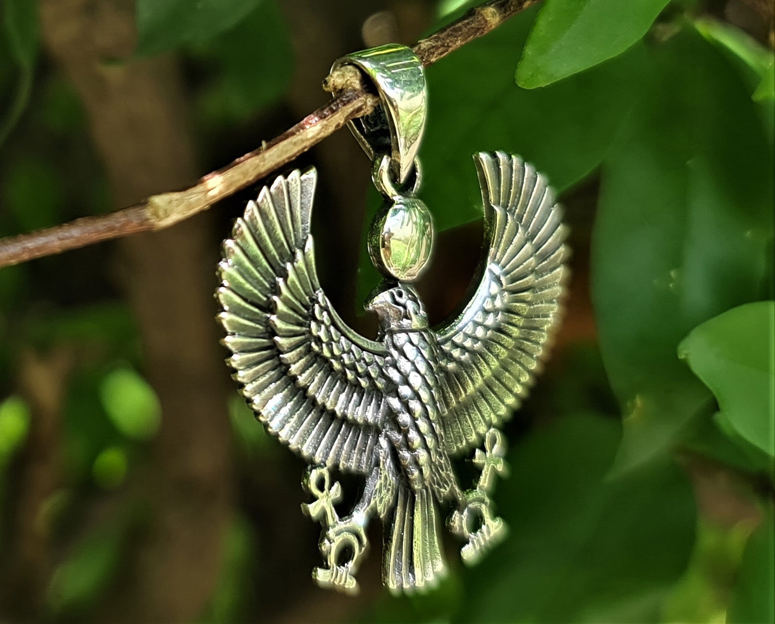 Sun God Ra Falcon Pendant STERLING SILVER Creator Falcon With - Etsy