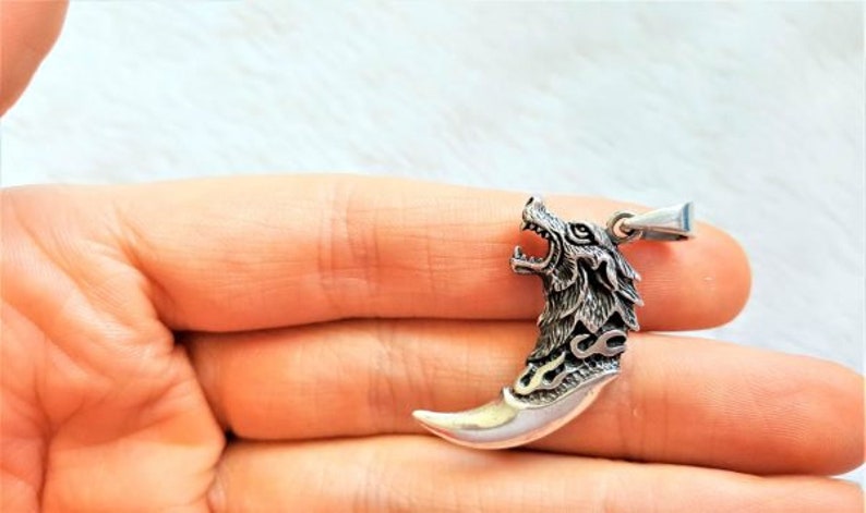 Wolf Fang STERLING SILVER 925 Pendant Wolf Claw Viking Wolf | Etsy