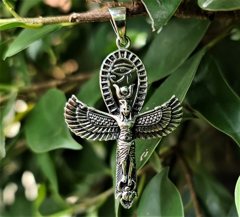 Isis Goddess Ankh Pendant STERLING SILVER 925 Eye of Horus - Etsy