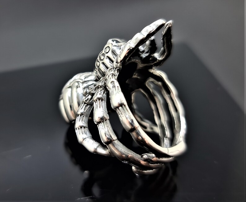 Giant Spider Ring 925 Sterling Silver Large Jumping Spider - Etsy