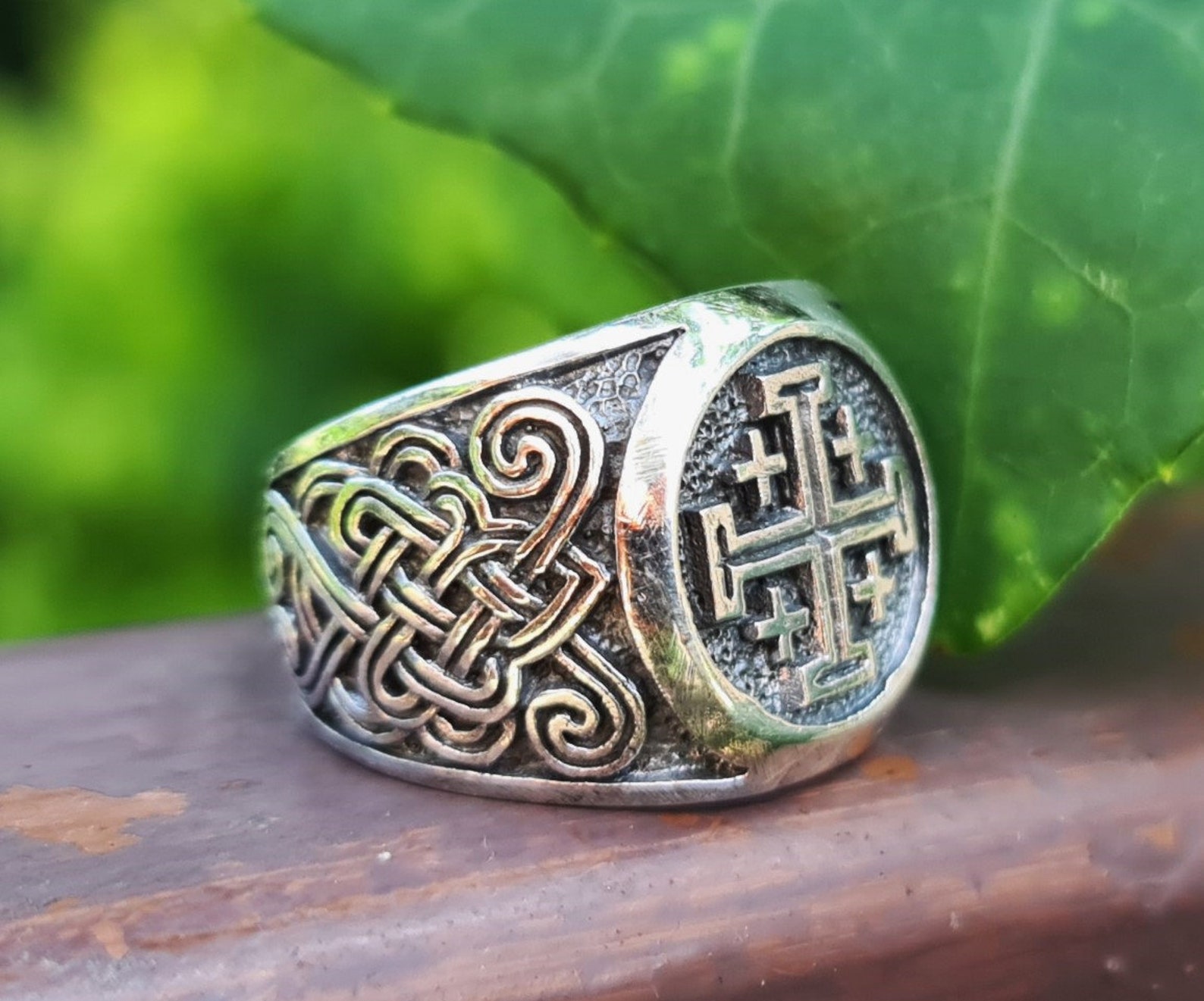 Jerusalem Cross Ring 925 STERLING SILVER 925 Heraldic Cross - Etsy