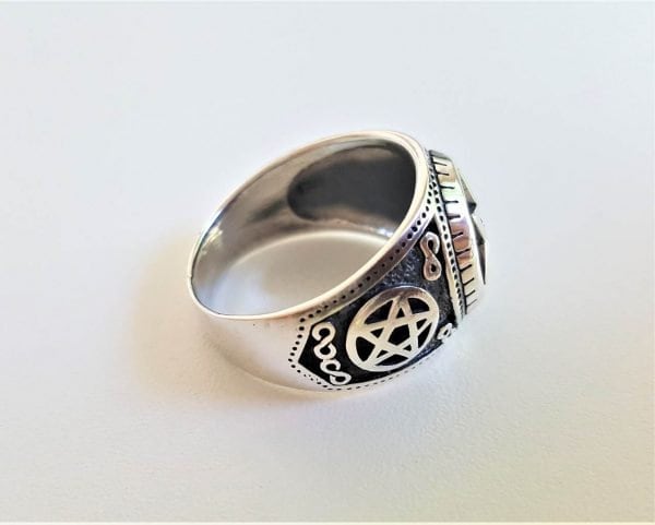 925 Sterling Silver Ring Talisman Pentagram Star Infinity | Etsy