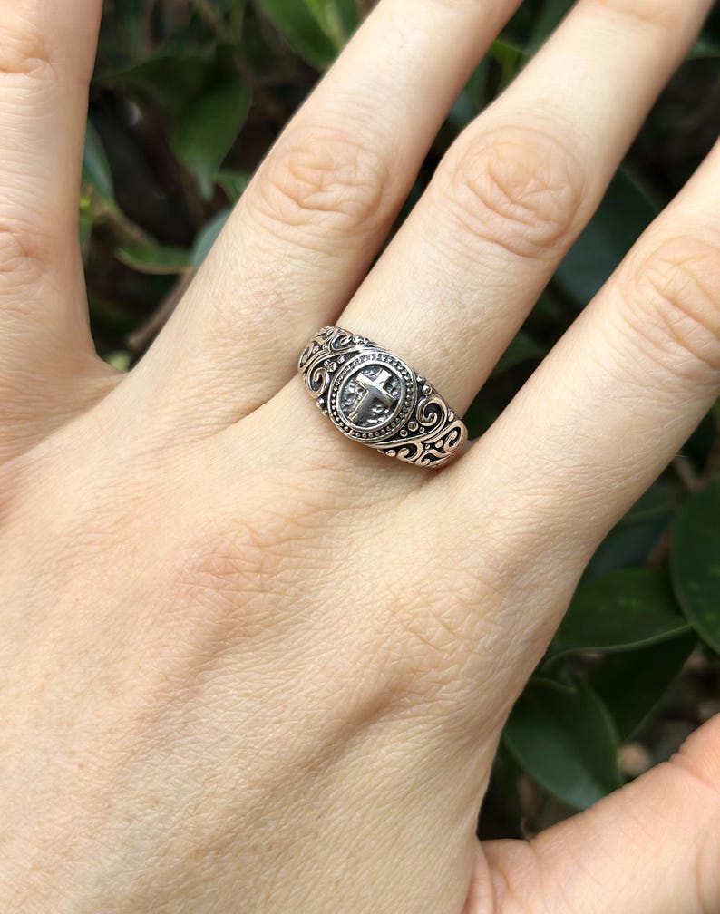 Cross Ring 925 Sterling Silver Holy Cross Signet Christian Talisman ...