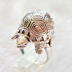 Big Turtle Ring STERLING SILVER 925 Tortoise Sea Turtle Ocean Totem ...