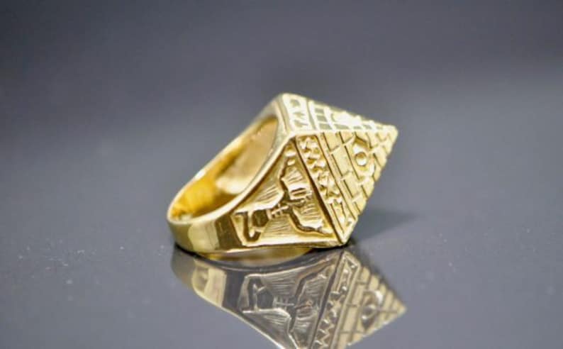 Egyptian Pyramid Ring 925 Sterling SILVER All Seeing Eye Scarab Sacred ...