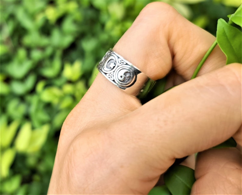 Sacred Symbols Ring Sterling Silver 925 CO-EXIST Yin Yang - Etsy