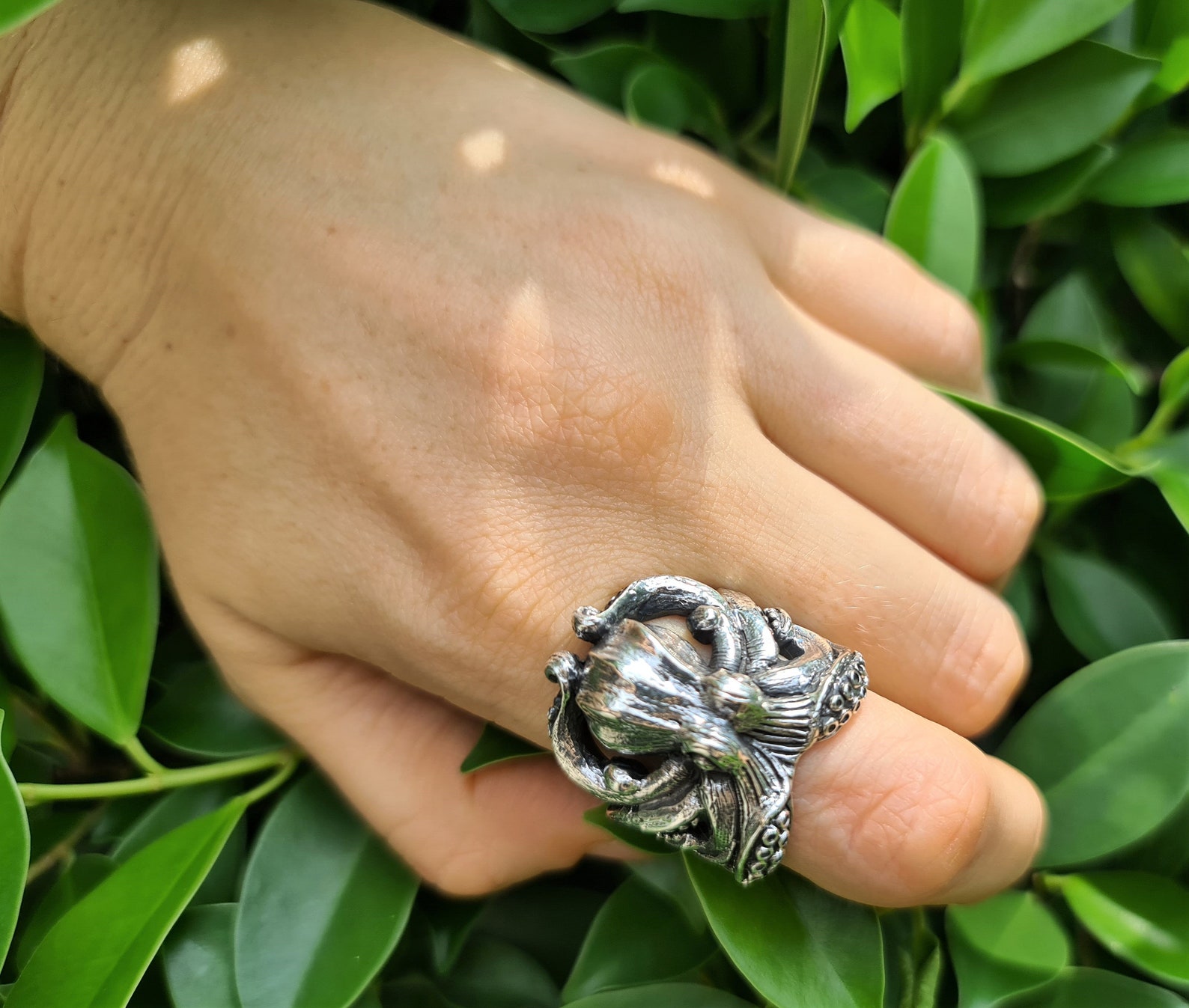 Massive OCTOPUS RING 925 Sterling Silver Ocean Sea Creature Tentacle ...