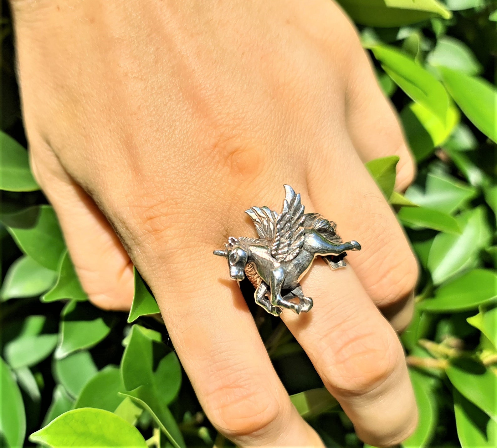PEGASUS Ring STERLING SILVER 925 Unicorn Greek Mythology Wild - Etsy