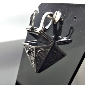 Egyptian Pyramid Locket Pendant STERLING SILVER 925 Anubis Great Sphinx ...