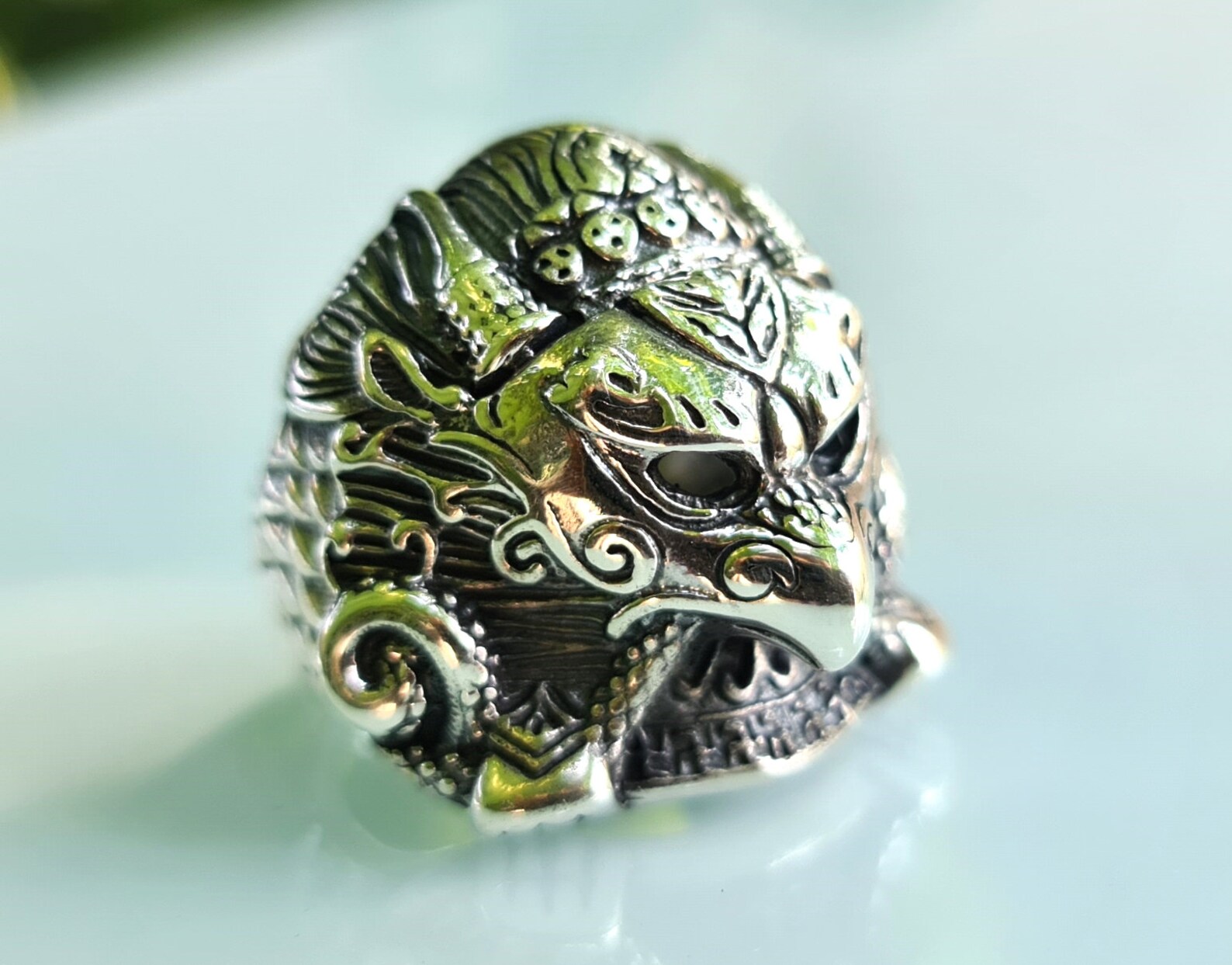 Garuda Ring Sterling Silver 925 Karura Garuda Mythical Bird Buddhist ...