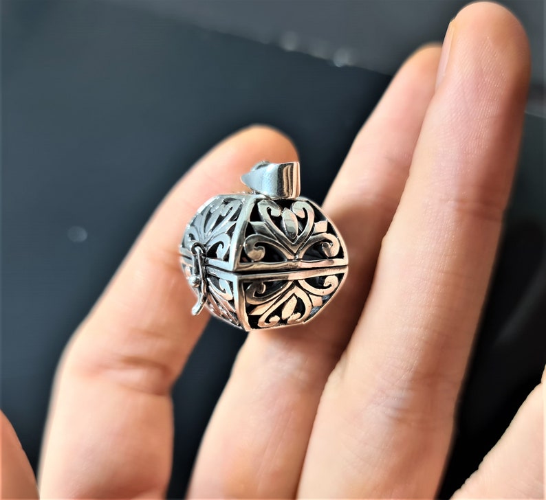 Jewelry Box Locket Pendant STERLING SILVER 925 Secret Compartment ...