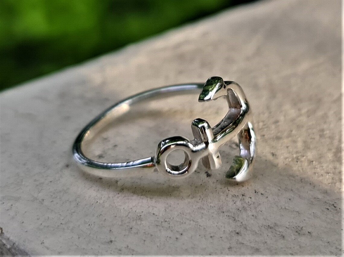 ANCHOR Ring STERLING SILVER 925 Nautical Mariners Anchor Cross | Etsy