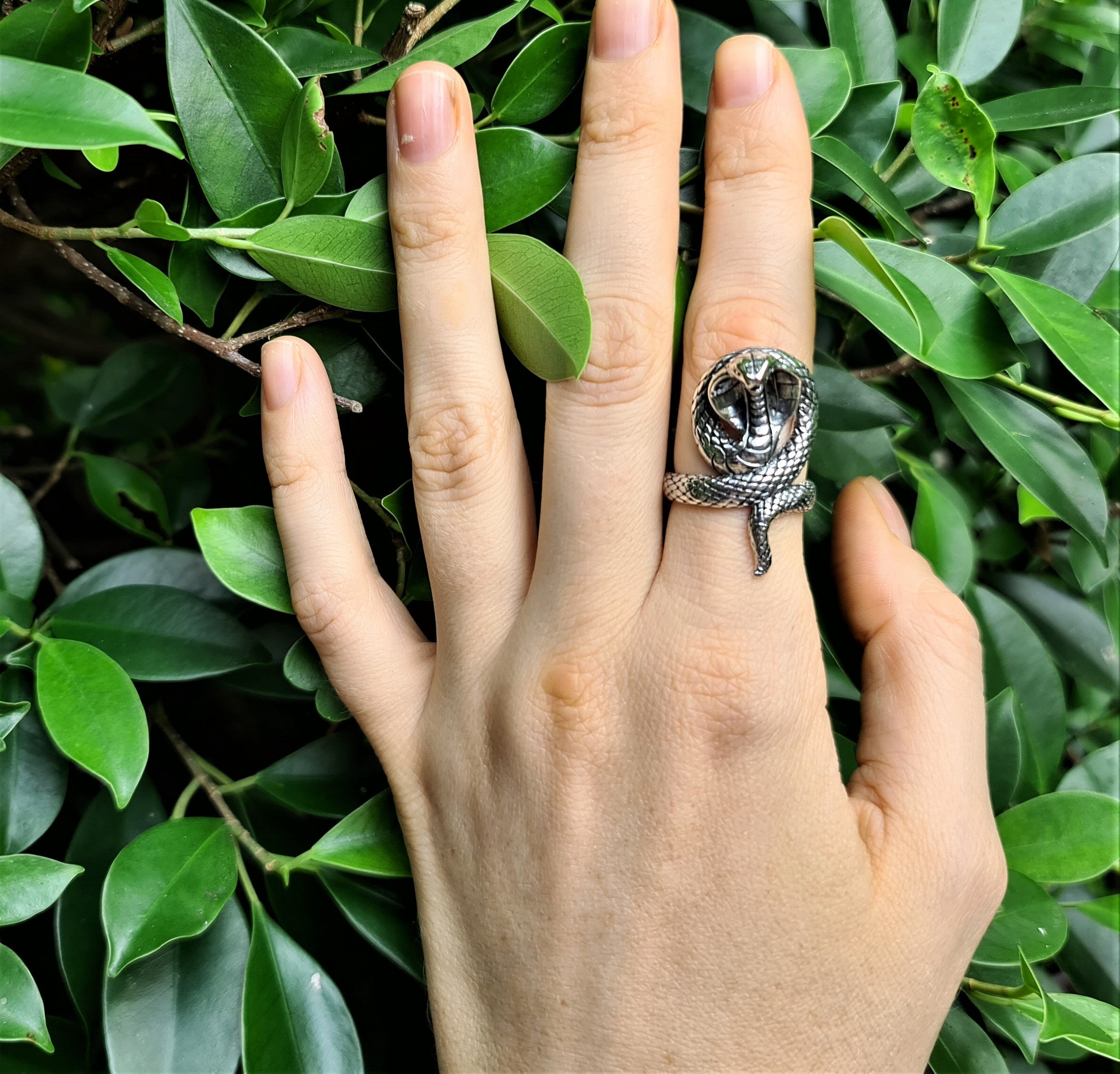 Cobra Ring 925 Sterling Silver Coiled Cobra Strike Ring | Etsy