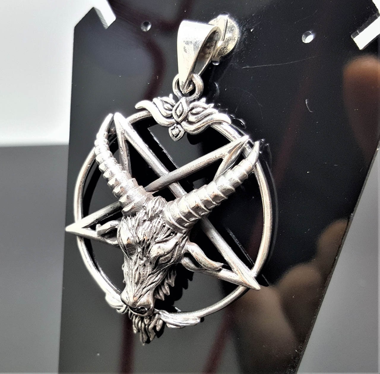 Baphomet Pendant STERLING SILVER 925 Pentagram Wicca Occult | Etsy