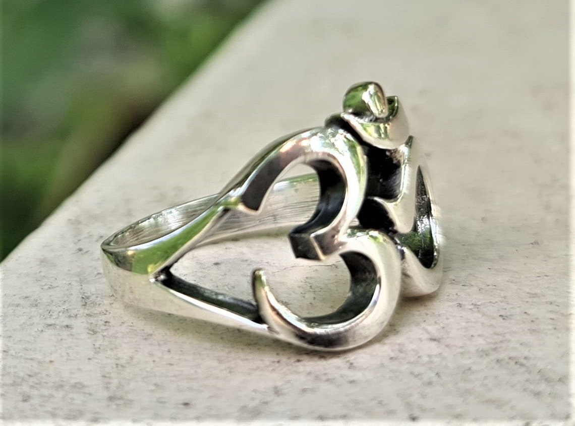 Om Ring 925 STERLING SILVER 925 AUM Ohm Hindu Yoga Om Mantra | Etsy