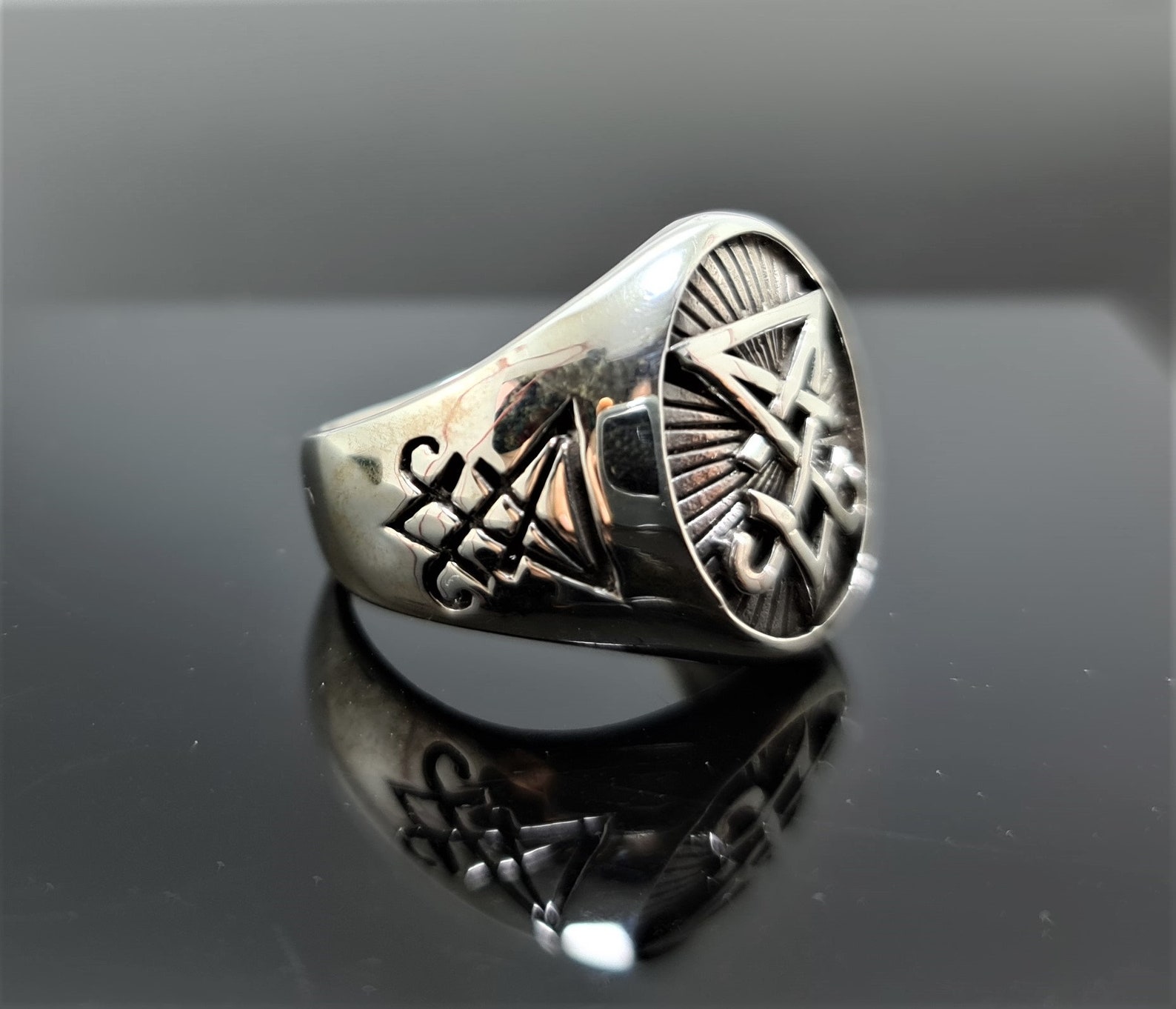 Sigil of Lucifer Occult Ring STERLING SILVER 925 Pagan Sacred - Etsy