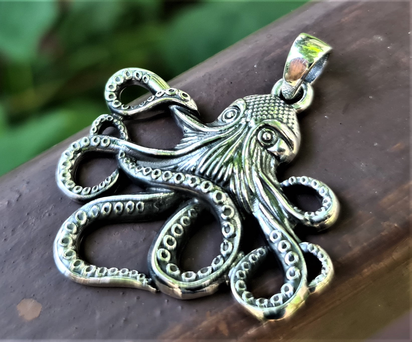 Massive OCTOPUS Pendant 925 Sterling Silver Ocean Sea Creature Tentacle ...