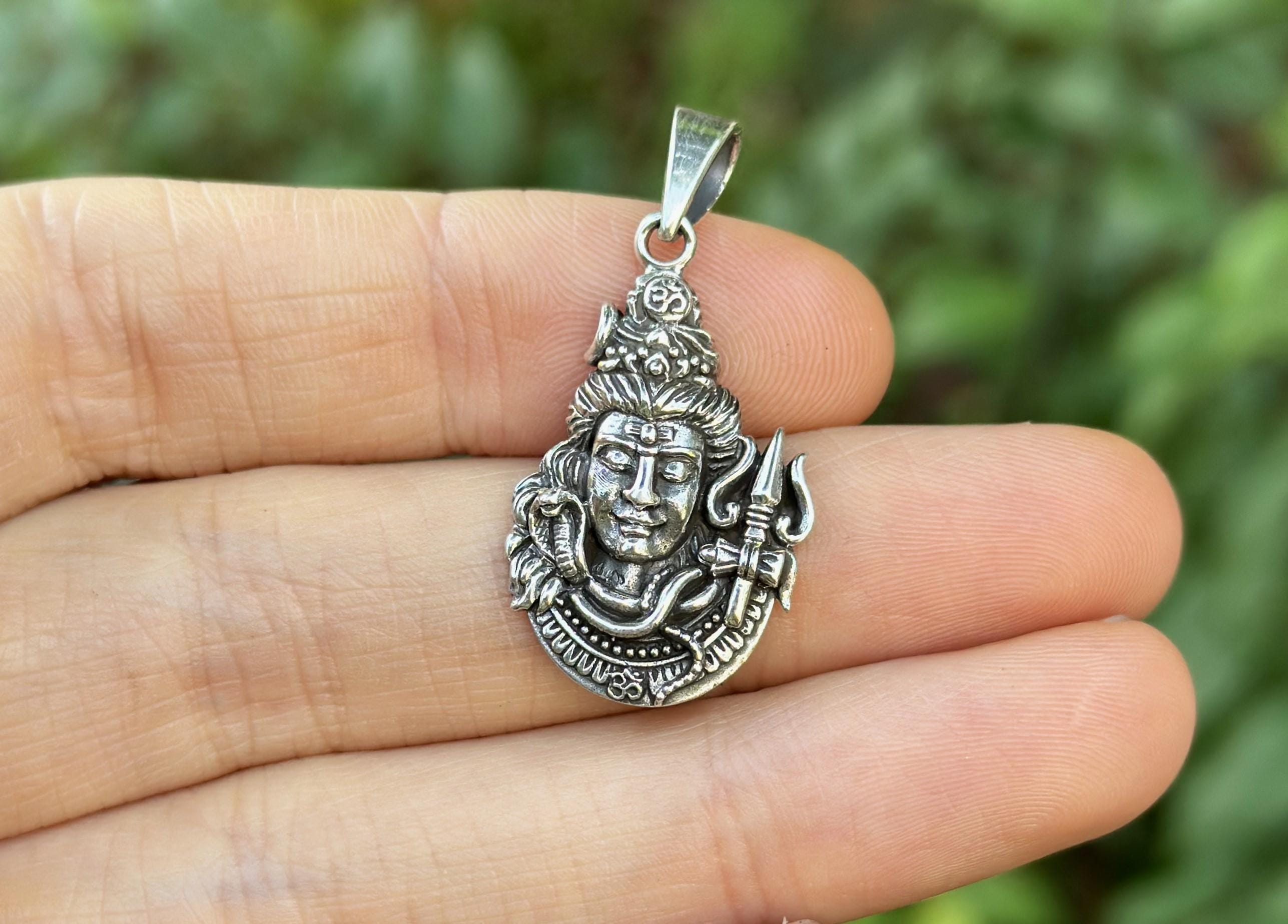 Lord Shiva With Trident Pendant STERLING SILVER 925 Great Lord Shiva ...