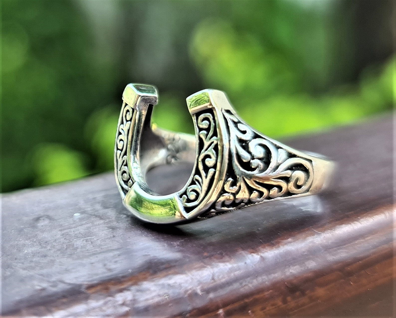 Horse Shoe Ring STERLING SILVER 925 Lucky Horseshoe Good Luck Talisman ...
