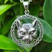Magic Cat Pentagram Pendant STERLING SILVER 925 Witch's Cat Magical ...
