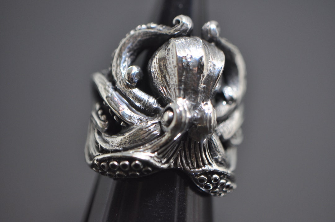 Massive OCTOPUS RING 925 Sterling Silver Ocean Sea Creature Tentacle ...