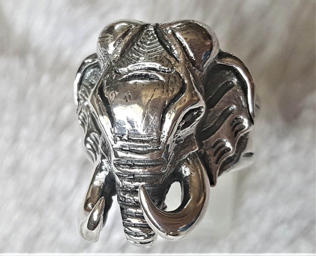 Elephant Ring STERLING SILVER 925 Big Tusks Exclusive Unique Design ...