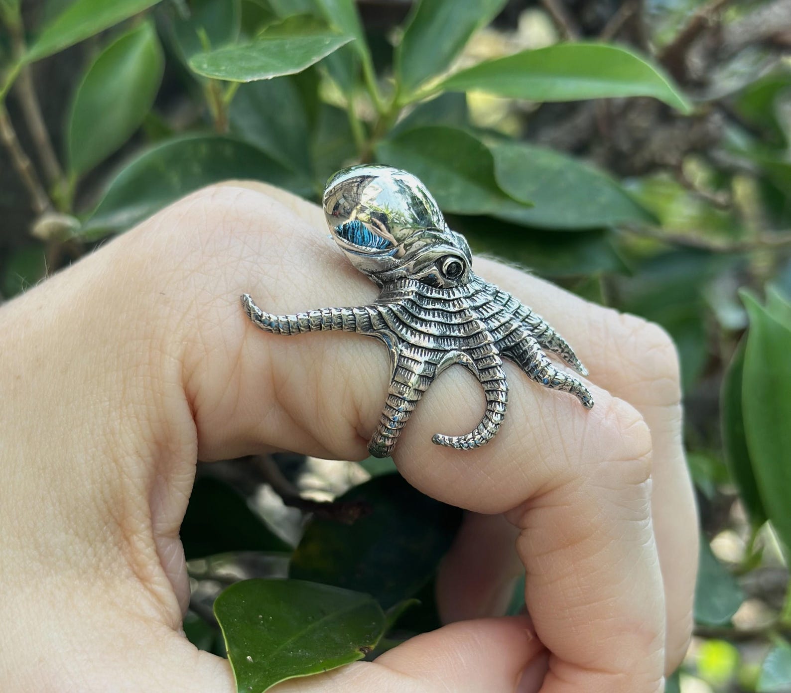 OCTOPUS RING 925 Sterling Silver Ocean Sea Animal Large Octopus ...