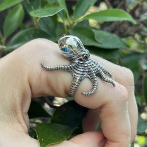 OCTOPUS RING 925 Sterling Silver Ocean Sea Animal Large Octopus ...