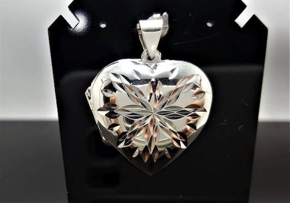 Open Heart Locket Pendant 925 STERLING SILVER Picture Portrait | Etsy