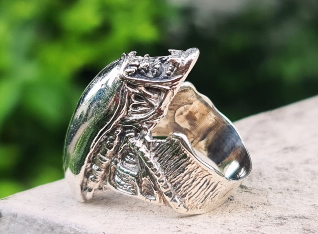 ALIEN Ring 925 STERLING SILVER Xenomorph Space Cosmic Creature ...