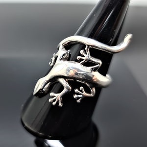 Lizard Ring STERLING SILVER 925 Gecko Lizard Handmade Animal Jewelry ...