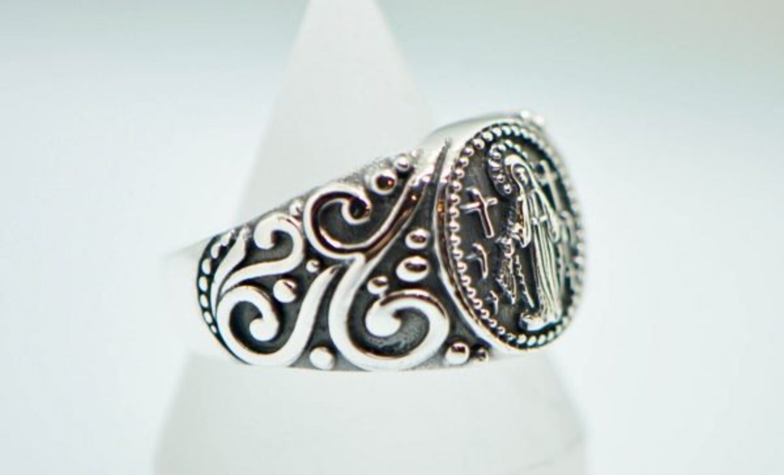 Mother Mary Ring 925 STERLING SILVER Holy Mary Crosses Signet - Etsy