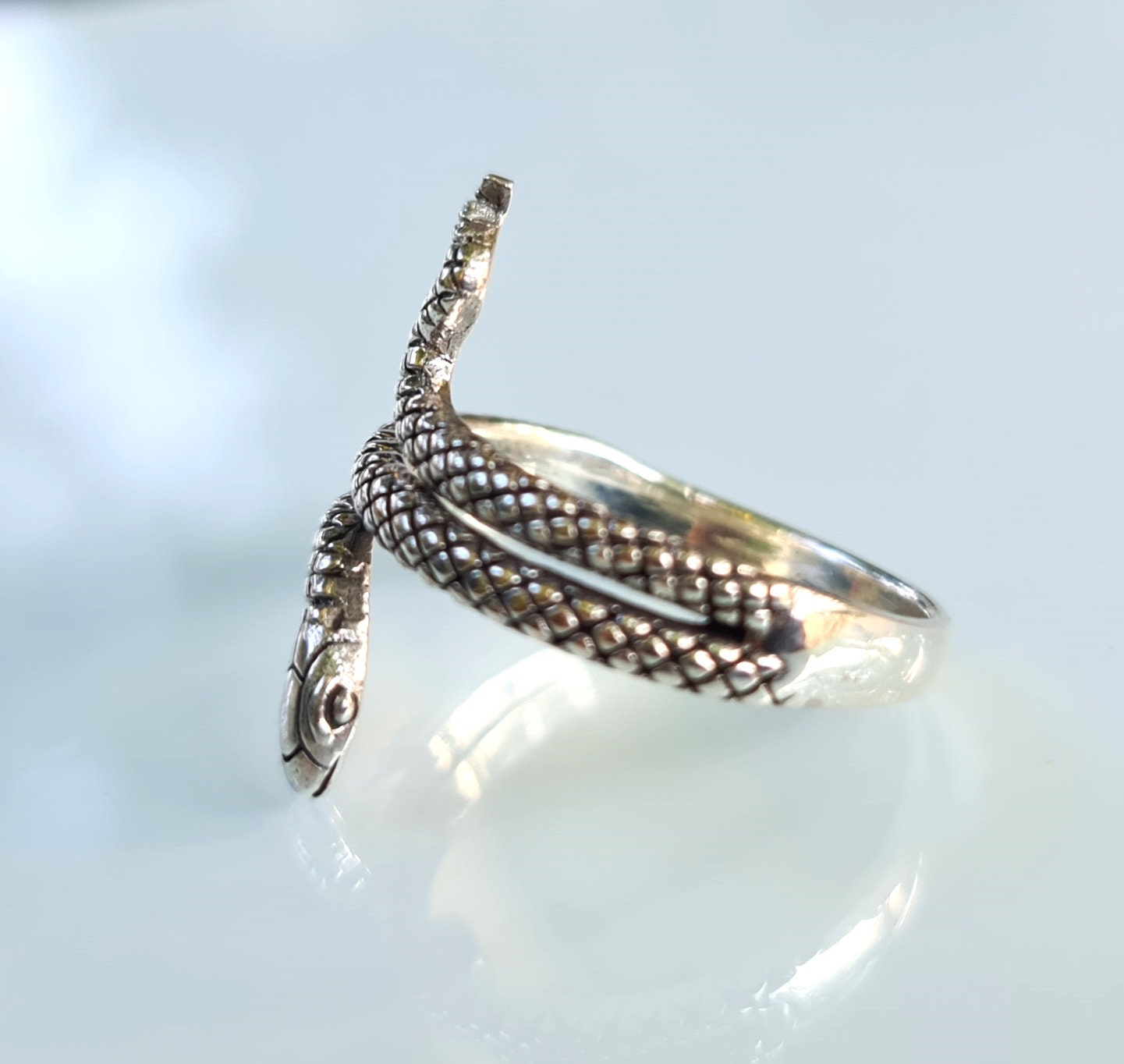 Snake Ring 925 Sterling Silver Kundalini Swirl Occult Sacred | Etsy